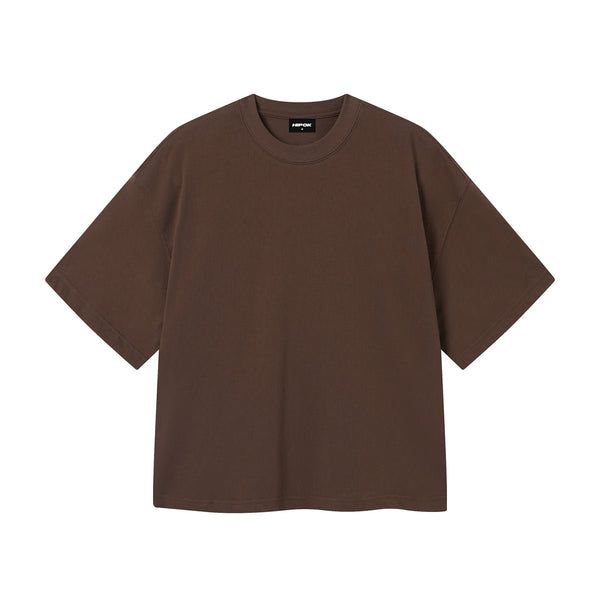 Brown Boxy Fit Basic T-Shirt - Hipok Brand